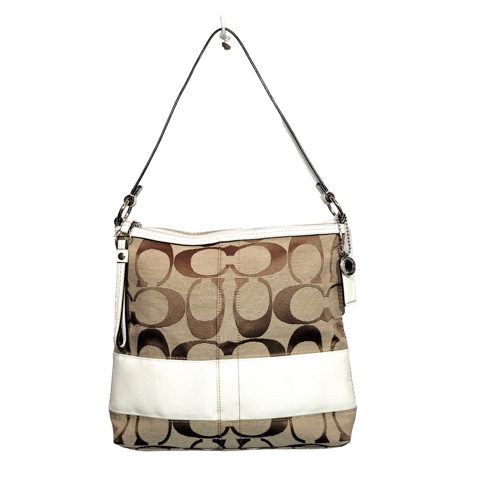 Coach Signature Ivory Stripe Convertible Crossbody Ha… - Gem